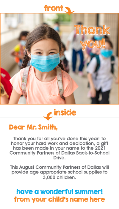 Teacher Honorary Cards