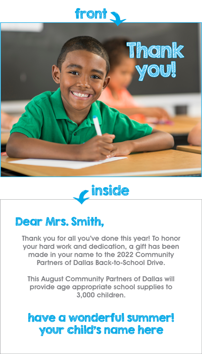 Teacher Honorary Cards