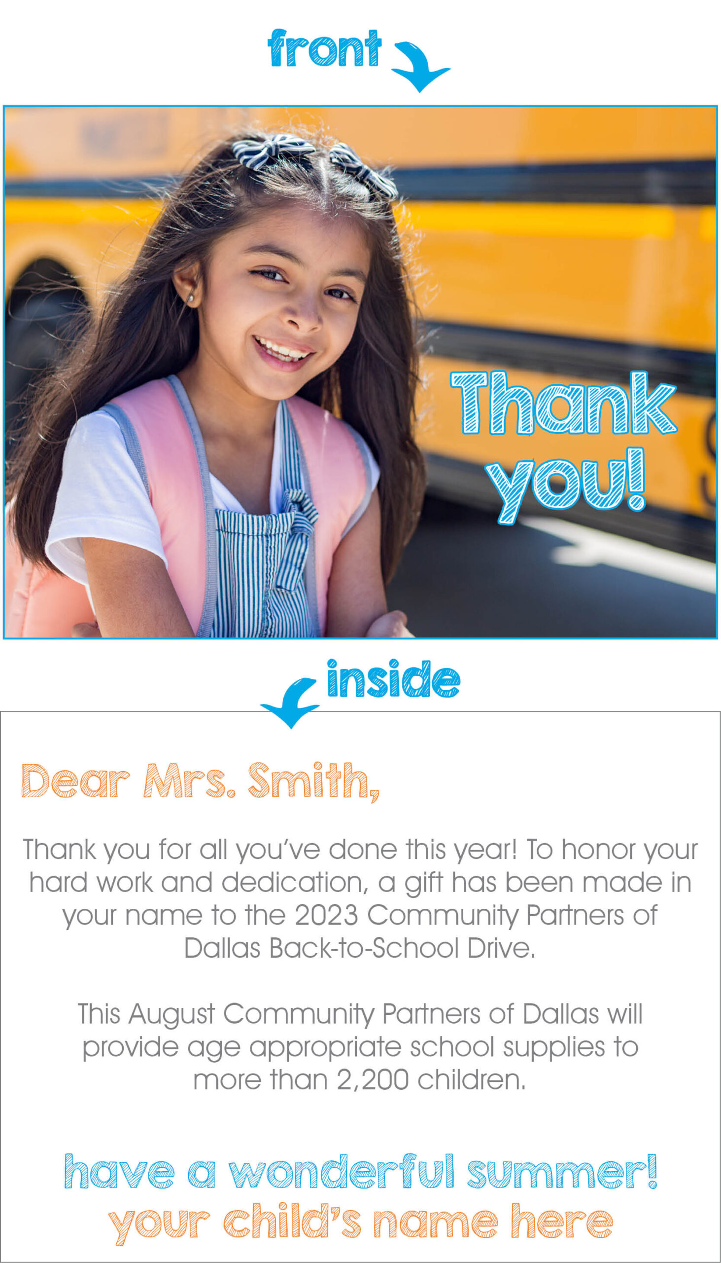 Teacher Honorary Cards